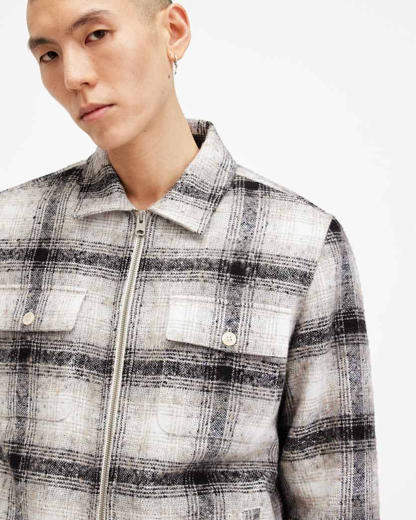 Banshee Textured Checked Jacket BAKER WHITE | ALLSAINTS